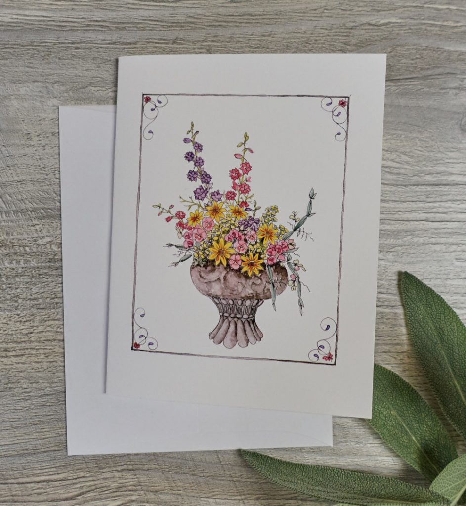 Pen and Ink Bouquet Greeting Cards – Blairfully Made